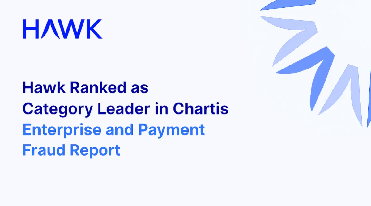 Hawk Named A Category Leader in Chartis Enterprise and Payment Fraud Report